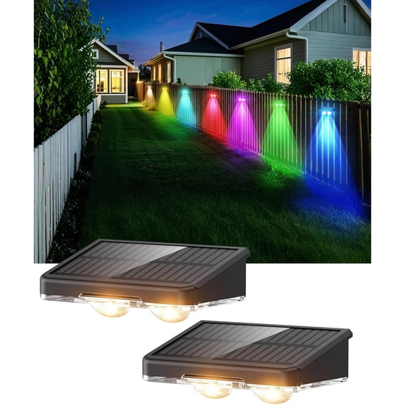 Solar Fence Lights, 3 Color Modes Solar Wall Lights, Up & Down LED Wall ...