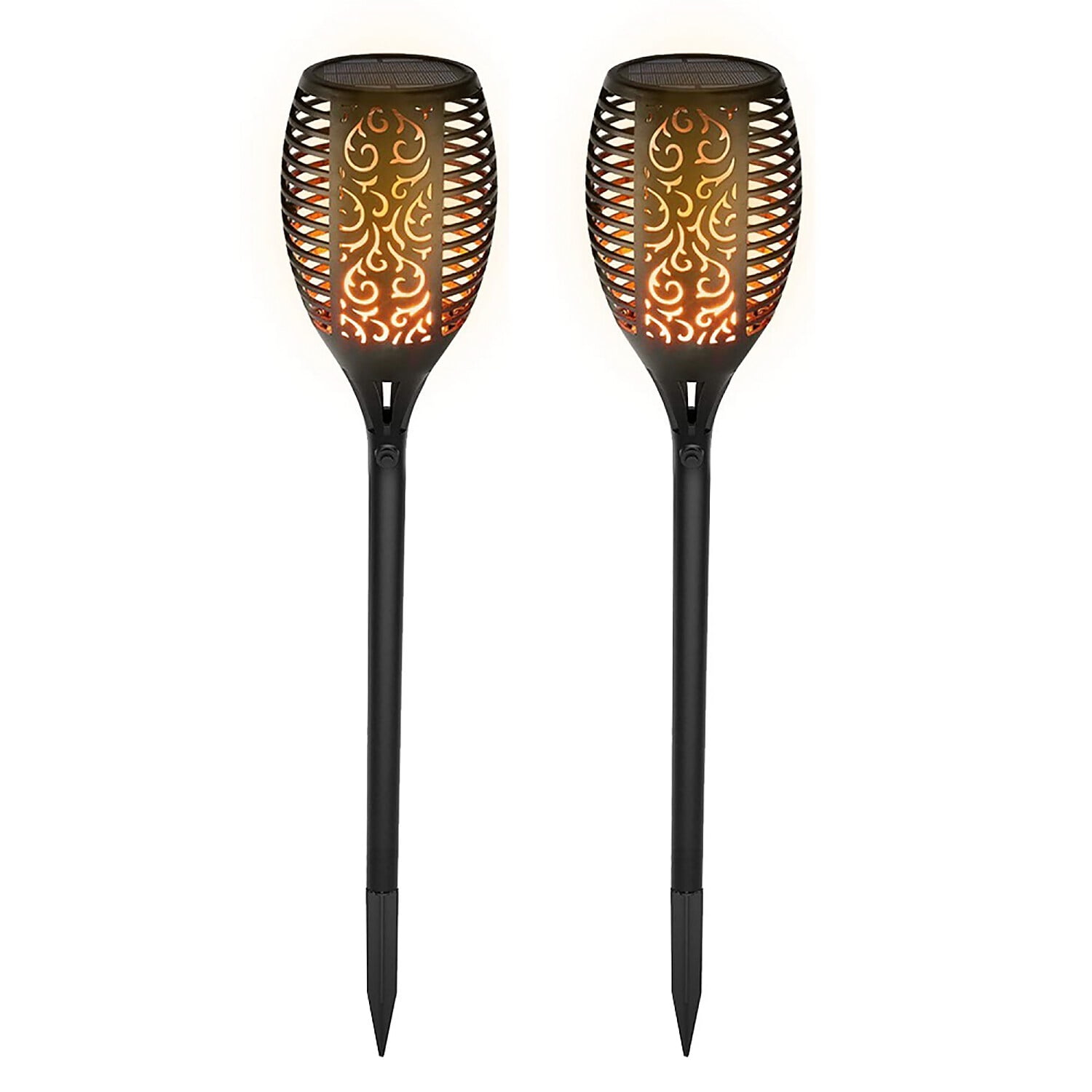 2 Pack Solar Flame Lamp 51LED Solar Torch Light Outdoor with Flickering ...