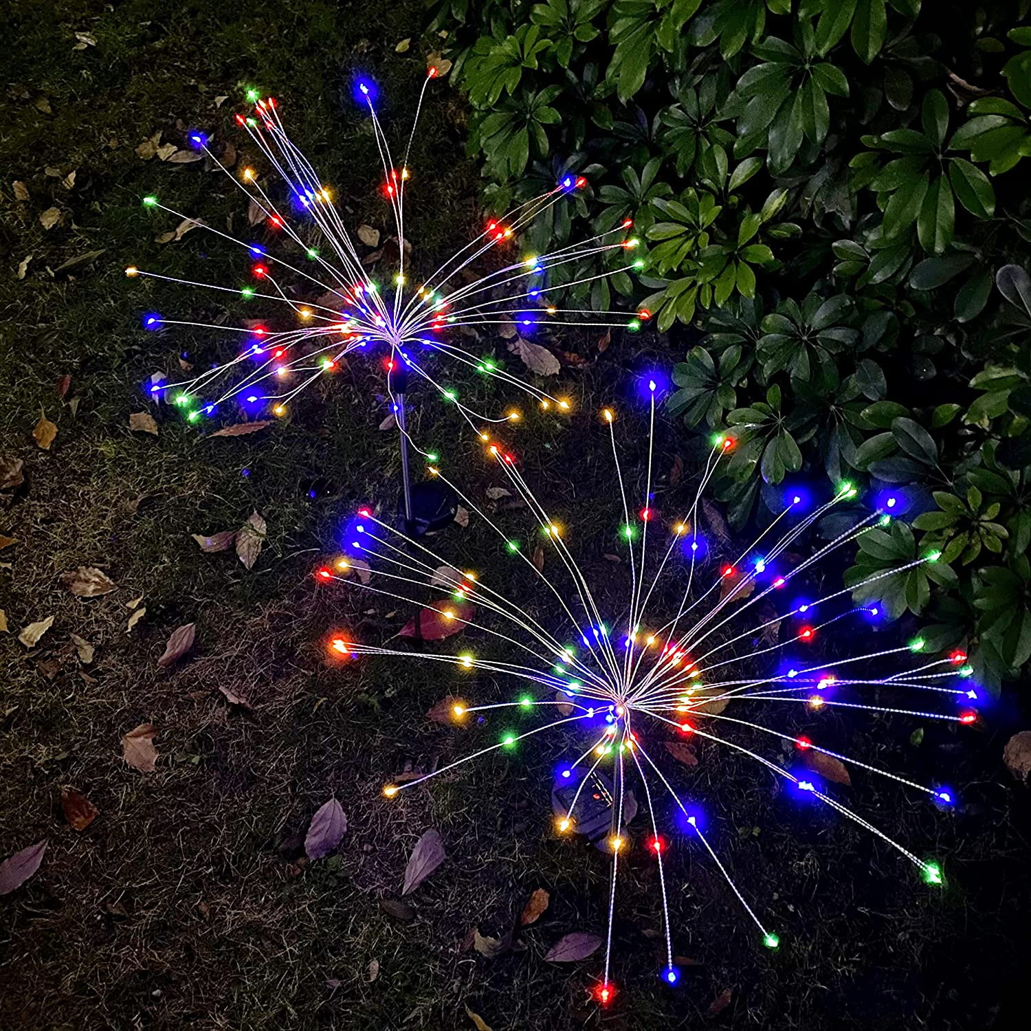 2 Pack Solar Garden Lights, 120 LED Solar Firework Lights Outdoor ...