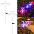 2 Pack Solar Garden Lights Outdoor, 7 Color Changing Waterproof ...