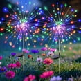2 Pack Solar Garden Lights Outdoor 8 Modes, 120 LED Firework Lights ...