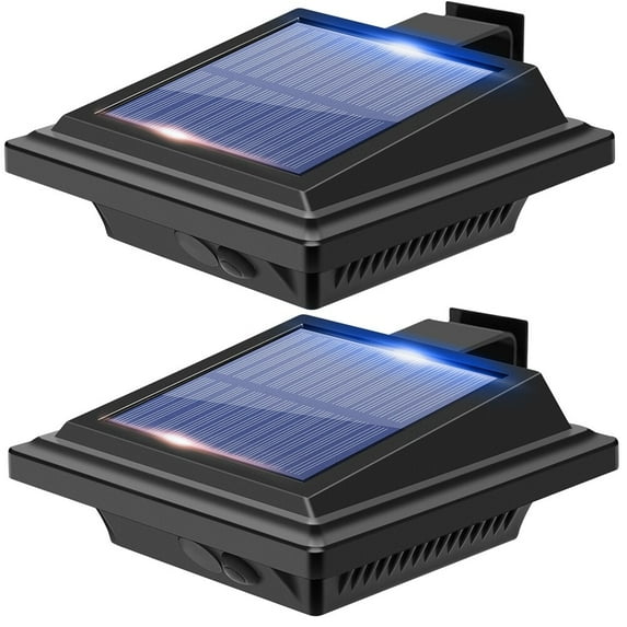 2 Pack Solar Gutter Lights Outdoor 40 LEDs Bright Solar Powered led ...