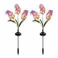 2 Pack Solar Hyacinth Flower Lights Outdoor, Waterproof LED Solar ...
