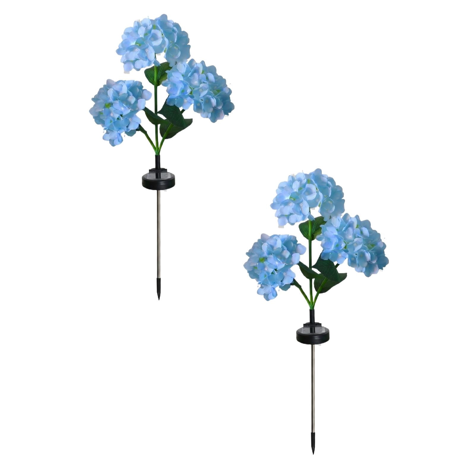 2 Pack Solar Hydrangea Garden Lights, 28.3 Inch 3-Head Decorative ...
