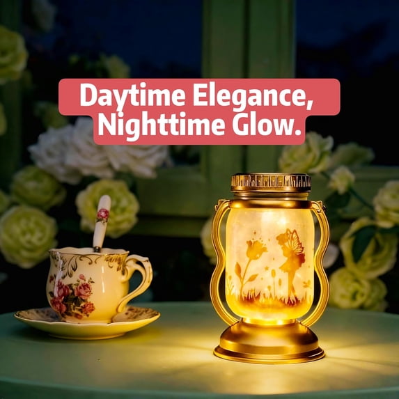 2 Pack Solar Lanterns Fairy Gold Path Lights Solar Lanterns Mosaic ...