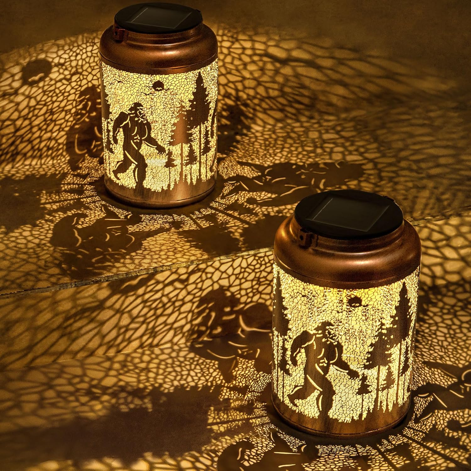 2 Pack Solar Lanterns Outdoor, Big Foot Gifts for Women Men Wife Big ...