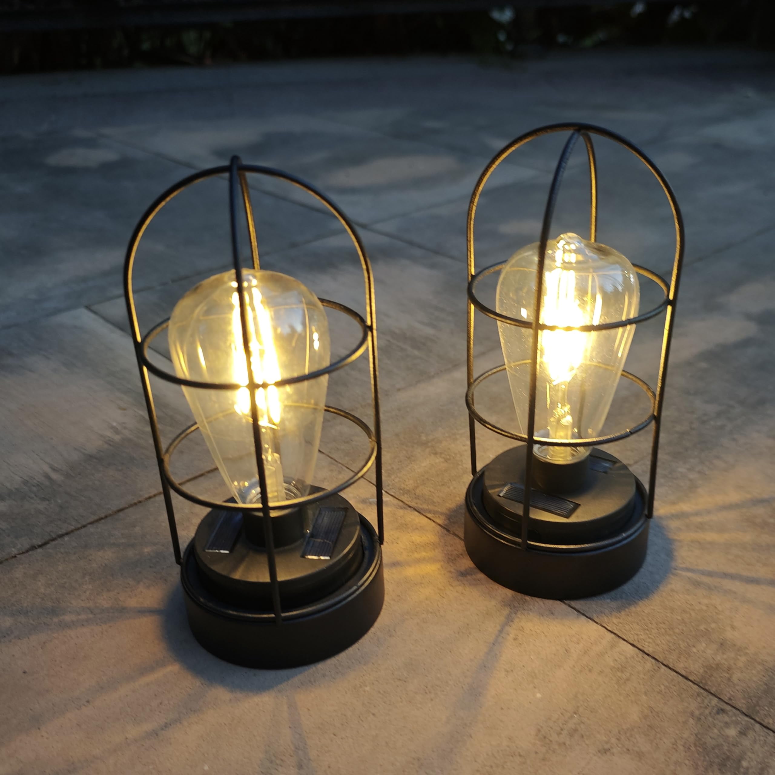 2-Pack Solar Lanterns Outdoor Waterproof Tabletop Decorations, Solar ...