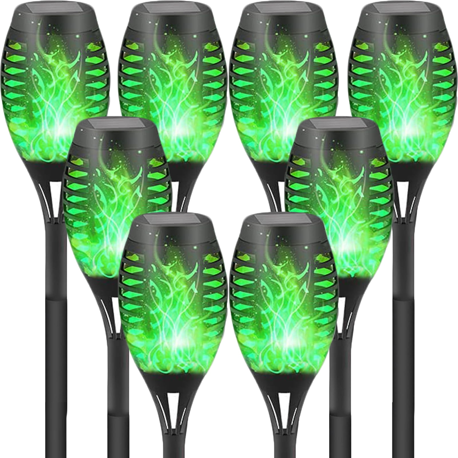 8 Packs Solar Tiki Torch Lights with Flickering Flame, Waterproof H ...