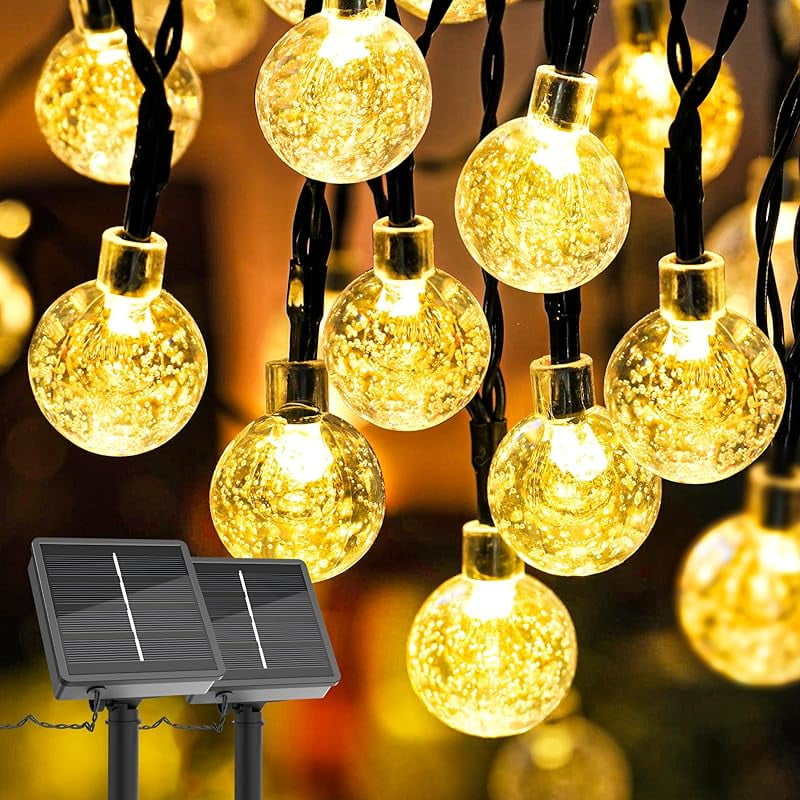2 Pack Solar Lights Outdoor Waterproof, Total 72ft 120 LEDs Crystal ...