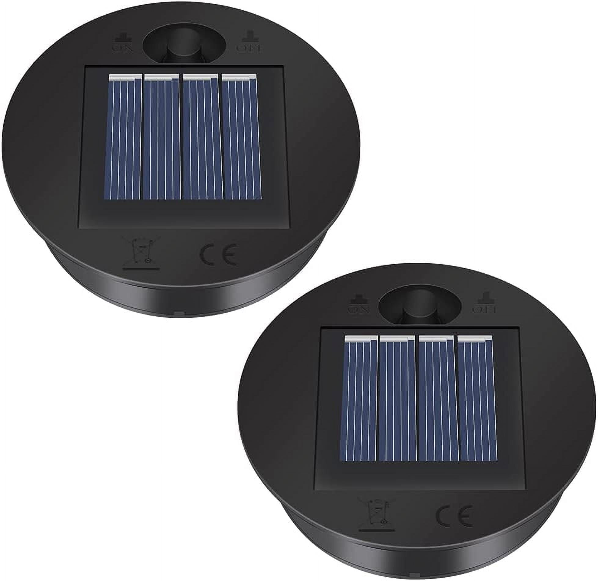 2 Pack Solar Lights Replacement Top - 7 lumens LED Solar Panel Lantern ...