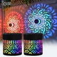 2 Pack Solar Mandala Lights Outdoor Wall Outdoor Waterproof Metal Fence ...