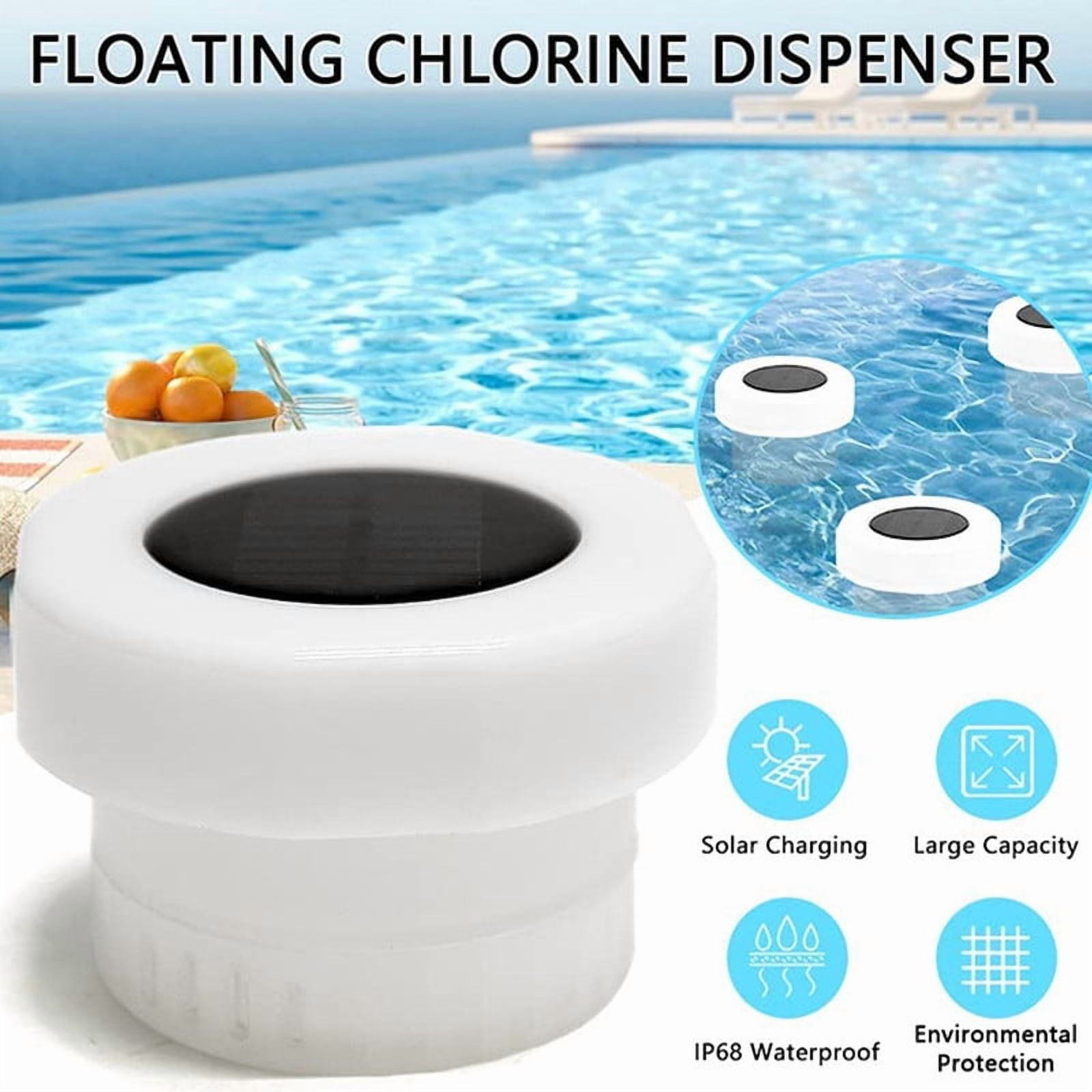 2 Pack Solar Pool Chlorine Floater - Chlorine Tablet Floater with Light ...