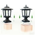 2-Pack Solar Post Cap Lights - IP44 Waterproof Auto Dusk-to-Dawn, Glass ...