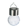 2 Pack Solar Powered Cracked Glass Pendant Lamps, Handwoven Rattan LED ...