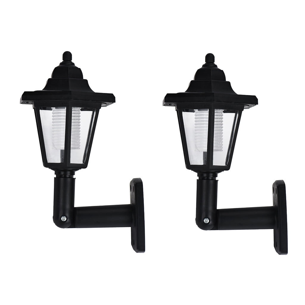 2 Pack Solar Powered LED Wall Lights, Outdoor Wall Mount Garden Fence ...