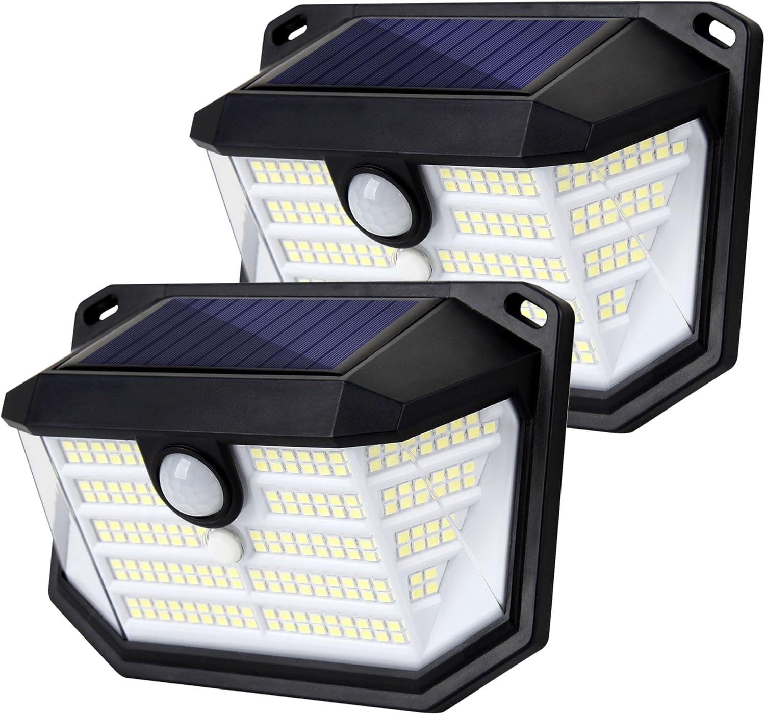 2 Pack Solar Security Lights - 230 LED Motion Sensor, 270° Wide Angle, 3 Modes IP65 Waterproof ...