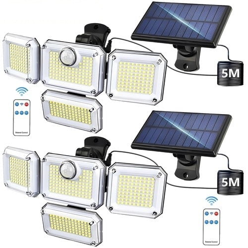 2 Pack Solar Security Outdoor 3000LM LED Motion Sensor Lights IP65 ...