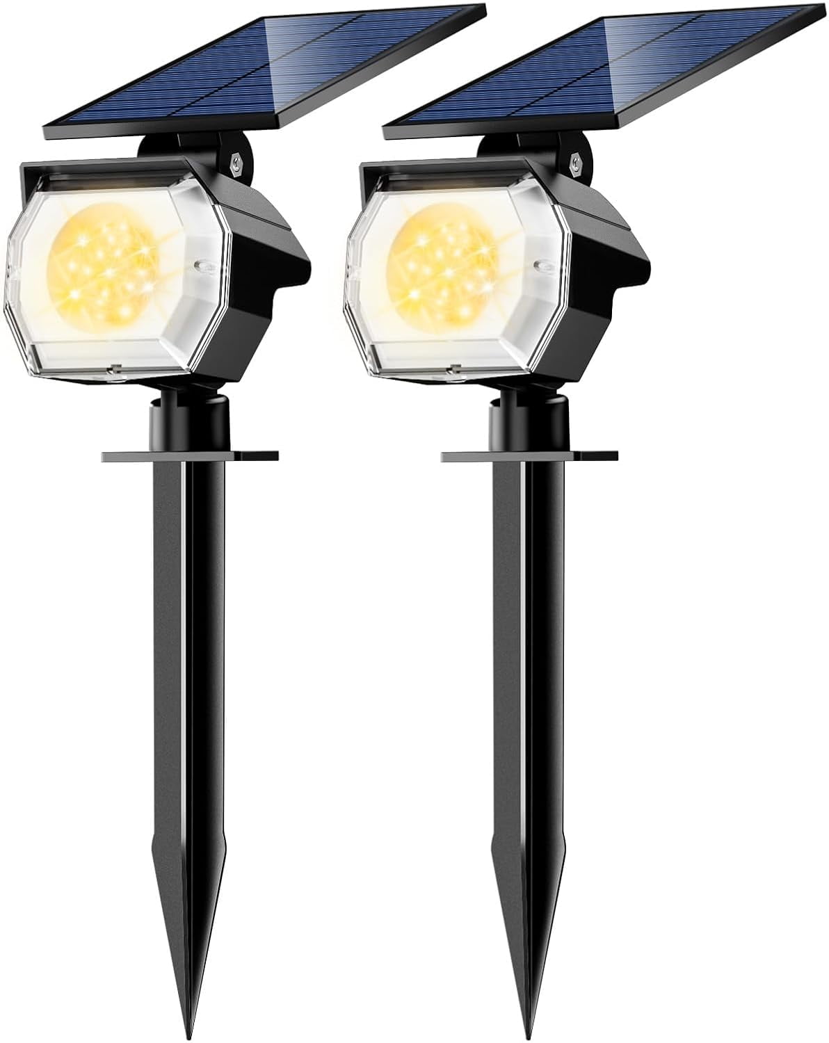 2 Pack Solar Spot Lights Outdoor Waterproof IP65, 52 LED Solar ...