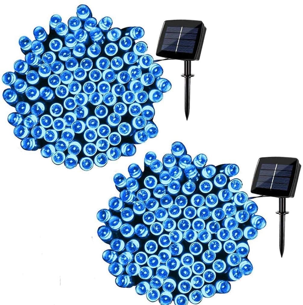 2 Pack Solar String Lights 72ft 22m 200 LED 8 Modes Solar Powered ...