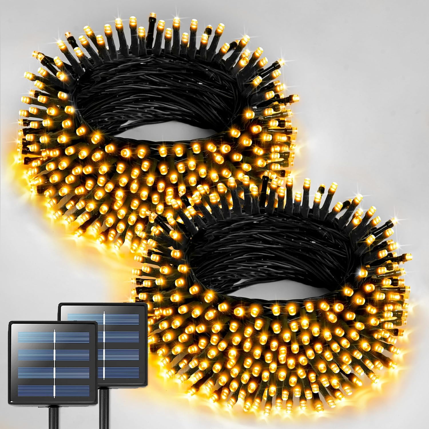 2 Pack Solar String Lights Outdoor Waterproof - Total 400 LED 151FT ...