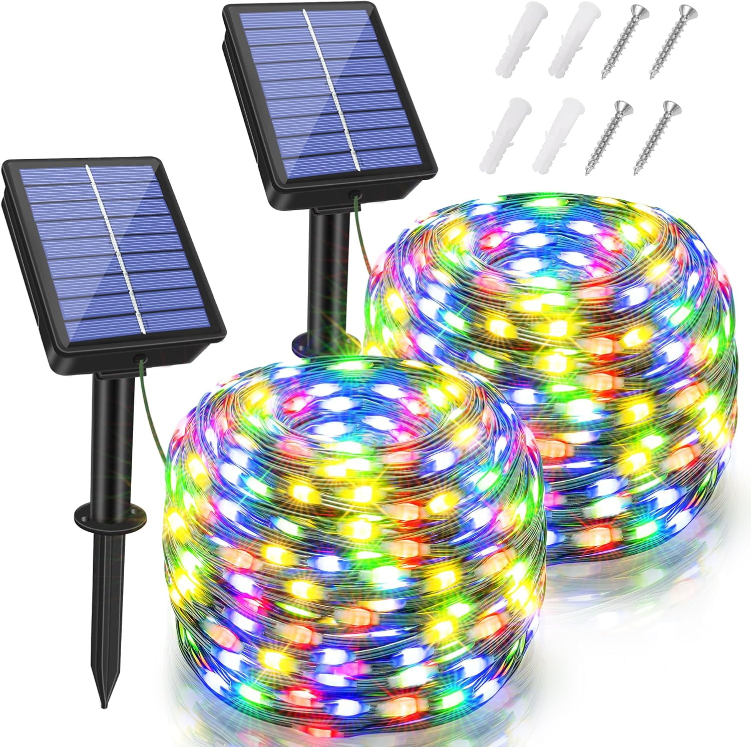 2 Pack Solar String Lights Total 240LED 80FT, IP67 Waterproof Solar ...