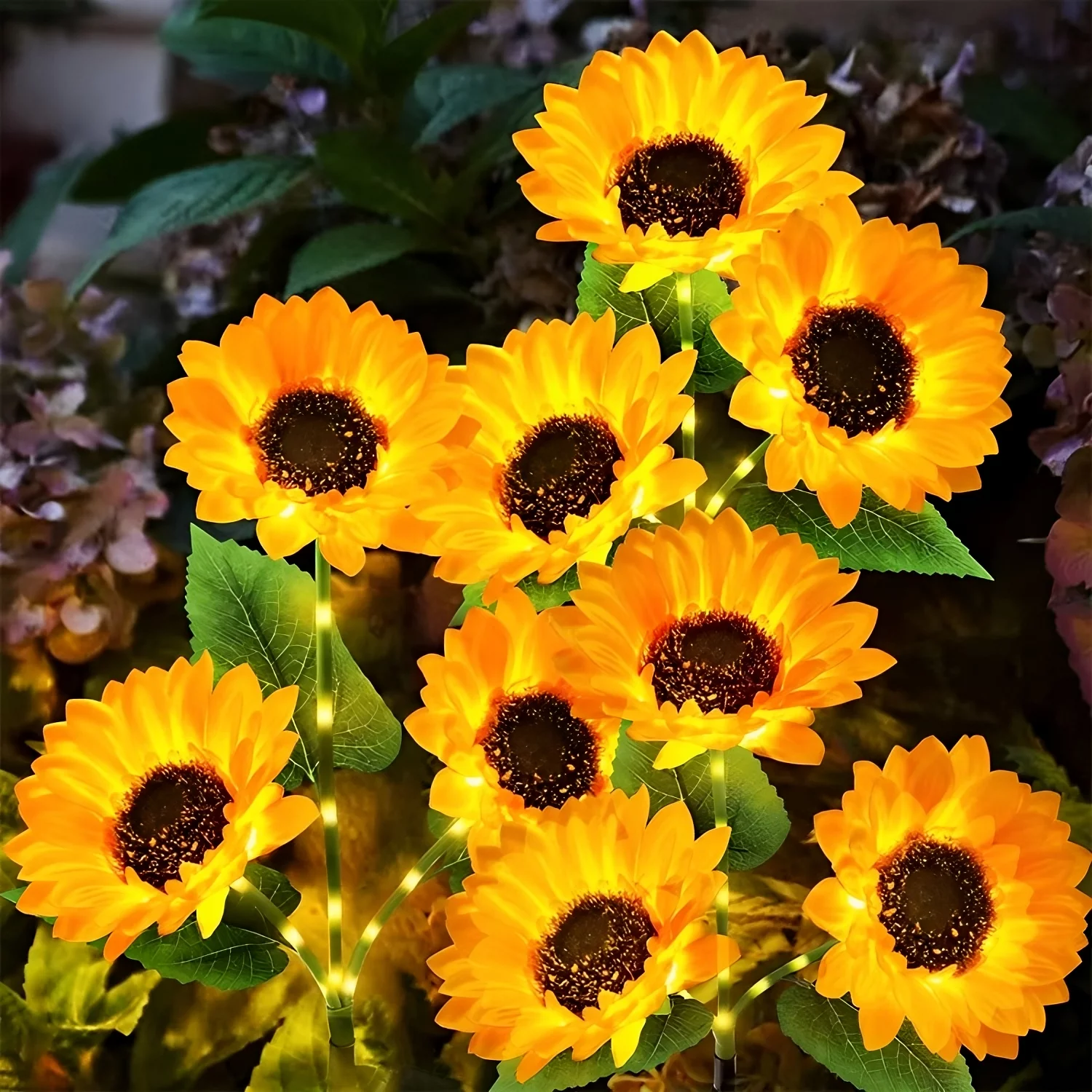 Toopower XRKD-1 2 Pack LED Solar Sunflower Lights for Outdoor, Garden ...