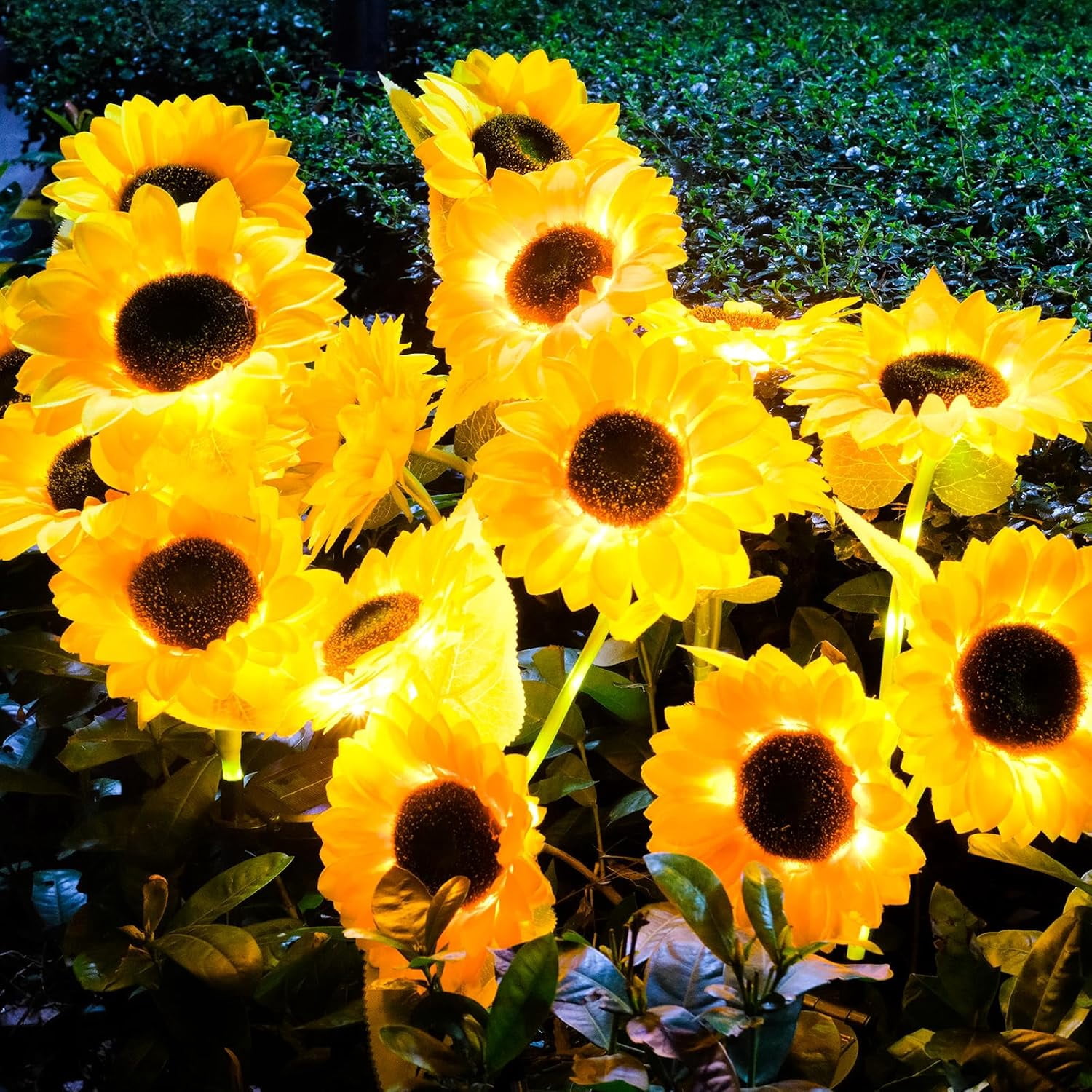 2 Pack Solar Sunflower Lights - Waterproof Outdoor Decor for Garden ...
