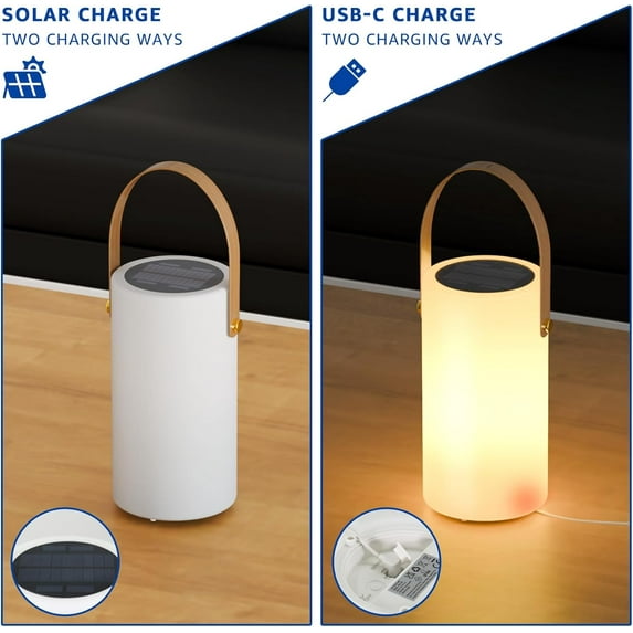 2-Pack Solar Table Lamp with Remote Control - Walmart.com