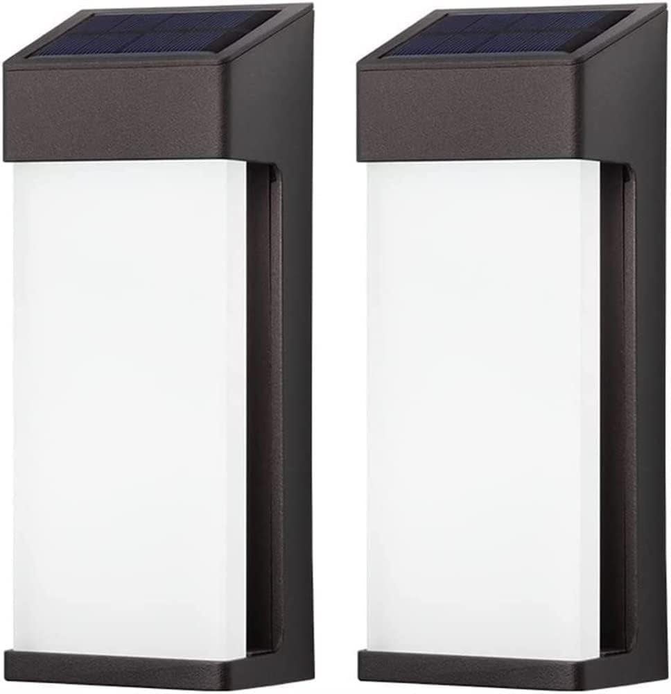 2-Pack Solar Wall Lamp Outdoor Garden Wall Lights Modern Solar Porch Wall Lights Outside ...