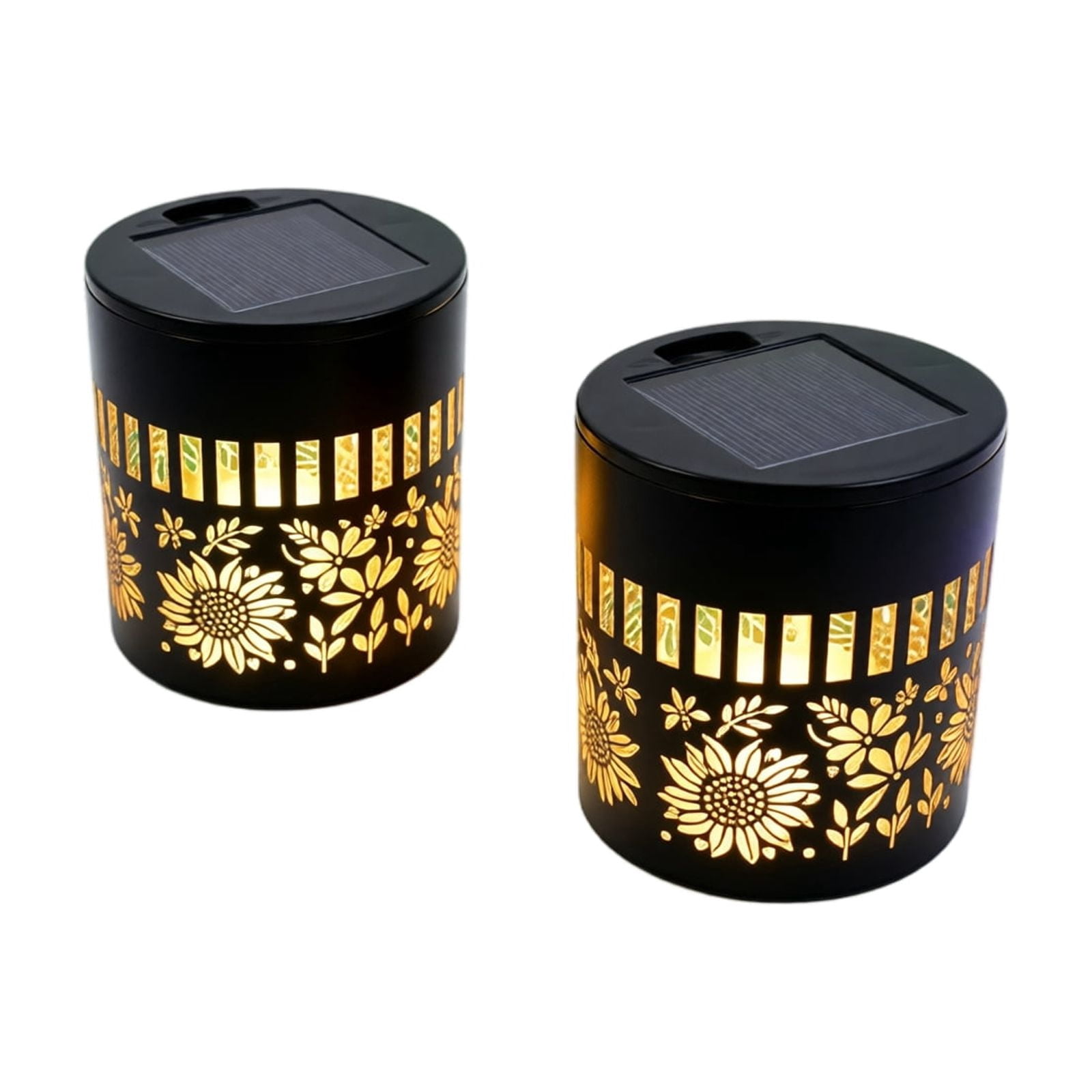 2 Pack Solar Wall Lights Outdoor Decorative Patterned Design Waterproof ...