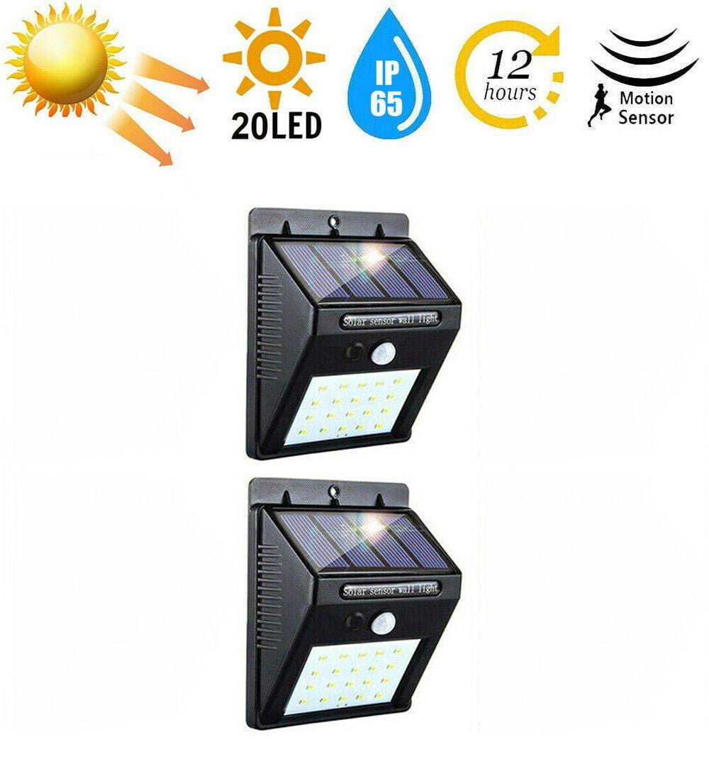 2 Pack Solar Wireless Motion Sensor Lights 20 LED Flood Lights IP65 ...
