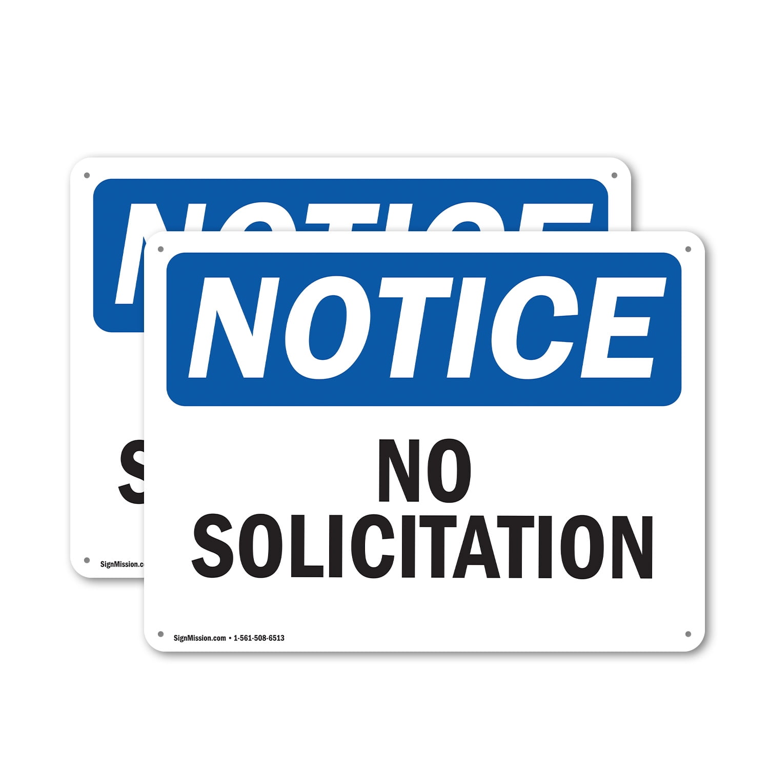 (2 Pack) No Solicitation OSHA Notice Sign 18 Inch X 12 Inch Indoor ...