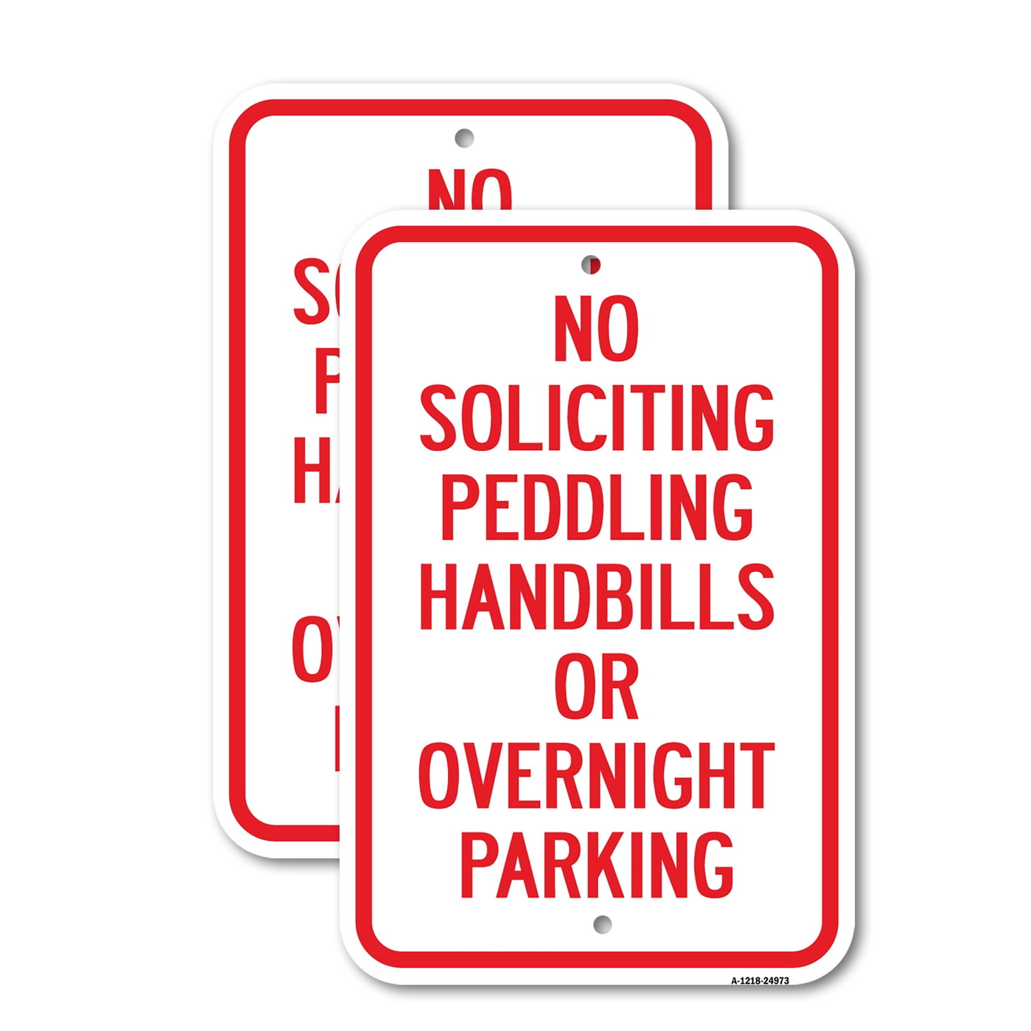 (2 Pack) No Soliciting Peddling Handbills Or Overnight Park | 18" X 24 ...