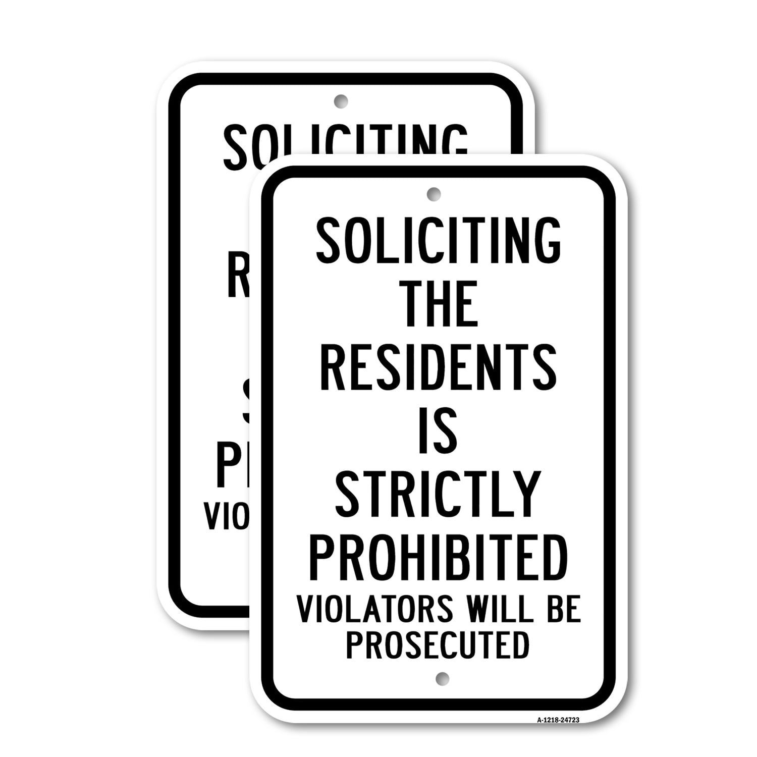 (2 Pack) Soliciting The Residents Is Strictly Prohibited Vi | 18" X 24 ...