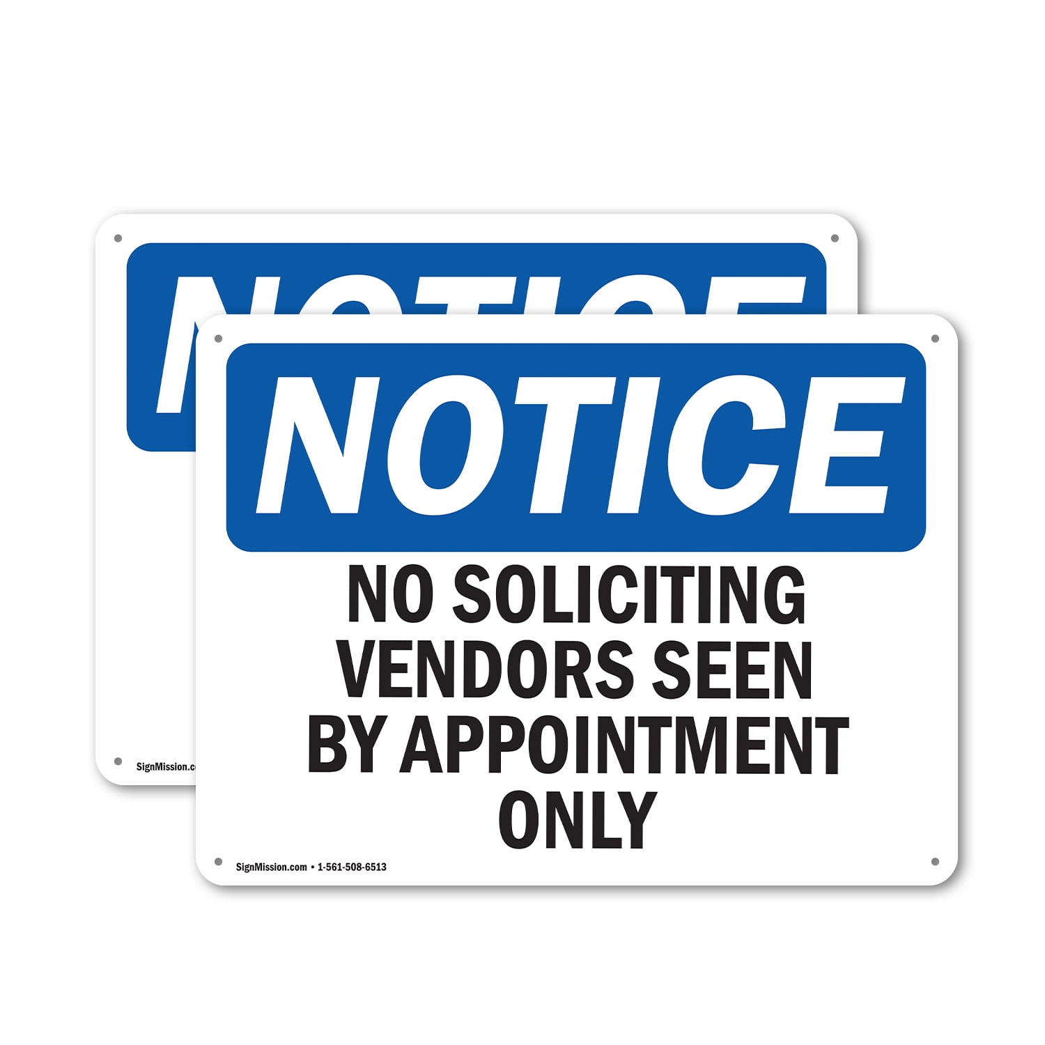 (2 Pack) No Soliciting Vendors Seen By Appointment Only OSHA Notice ...