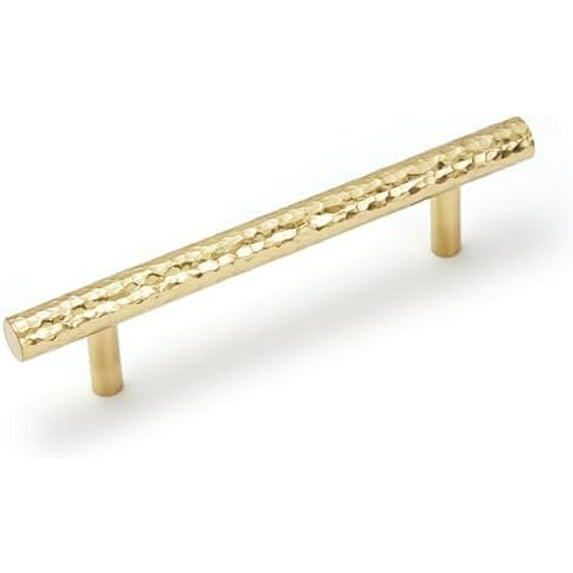 2-Pack Solid Brass Kitchen Cabinet Pulls, Gold Modern T-Bar Handles, 4 ...