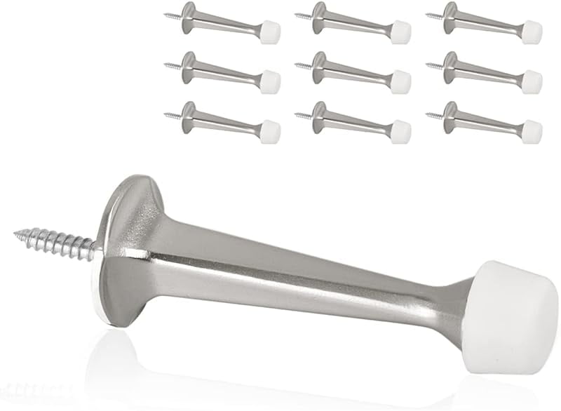 2 Pack Solid Rigid Door Stops - Heavy Duty Door Stoppers Wall Protector ...