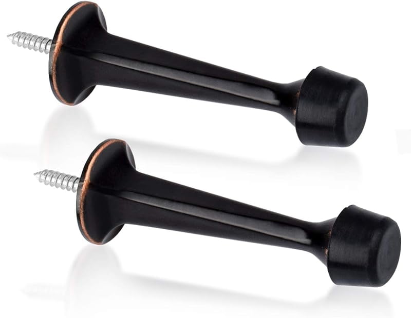 2 Pack Solid Rigid Door Stops - Heavy Duty Door Stoppers Wall Protector ...