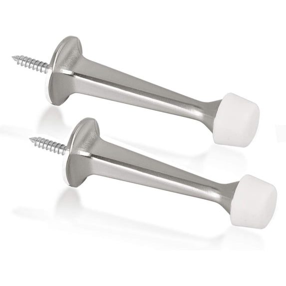 2 Pack Solid Rigid Door Stops - Heavy Duty Stoppers Wall Protector with ...