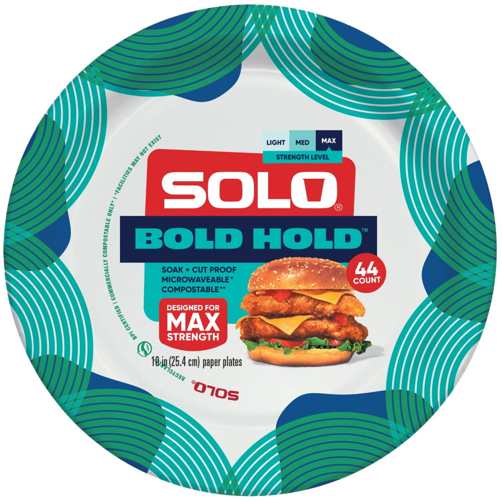 ( 2 Pack ) Solo Paper Plates, Max Strength, Bold Hold, 10 IN, 44 Count ...