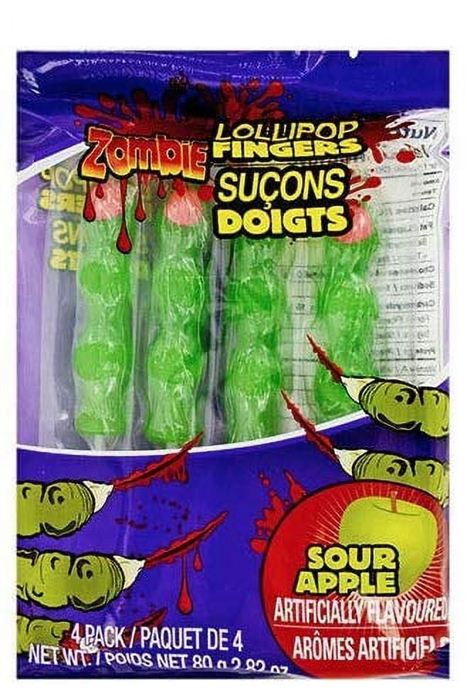 2 Pack - Sour Zombie Fingers Lollipops (4 Individually wrapped ...