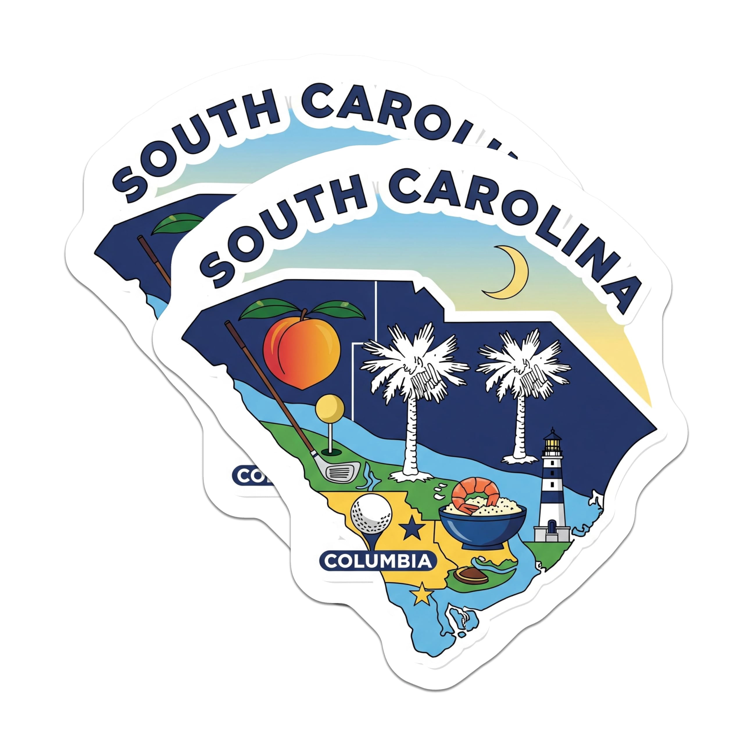 (2 Pack) South Carolina Stickers - SC State Pride - Palmetto State ...