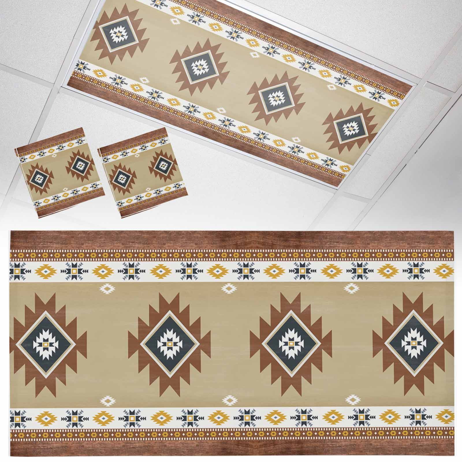 2 Pack Southwest Geometric Fluorescent Light Covers for Ceiling Lights ...