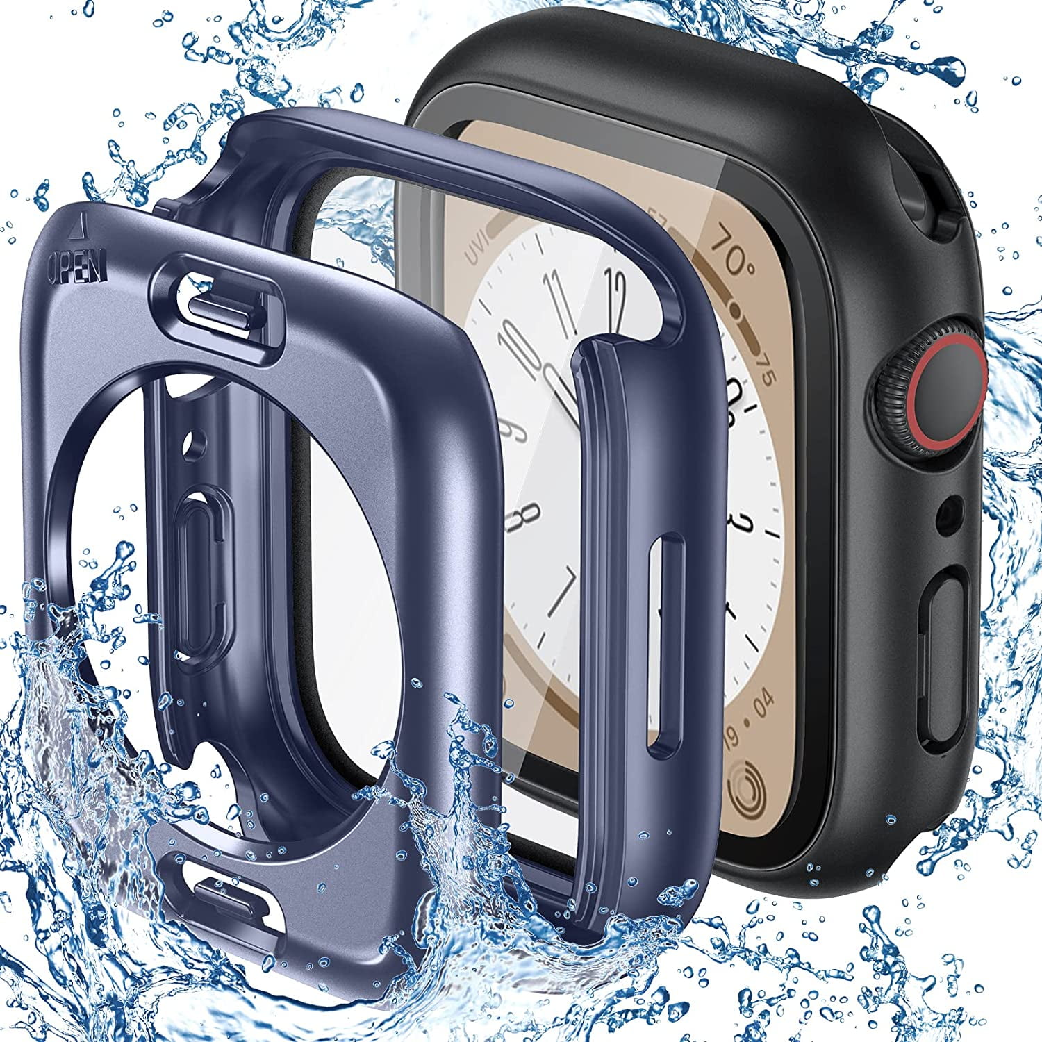 [2 Pack] 2 in 1 Waterproof Apple Watch Series 8 & Apple Watch Series 7 ...