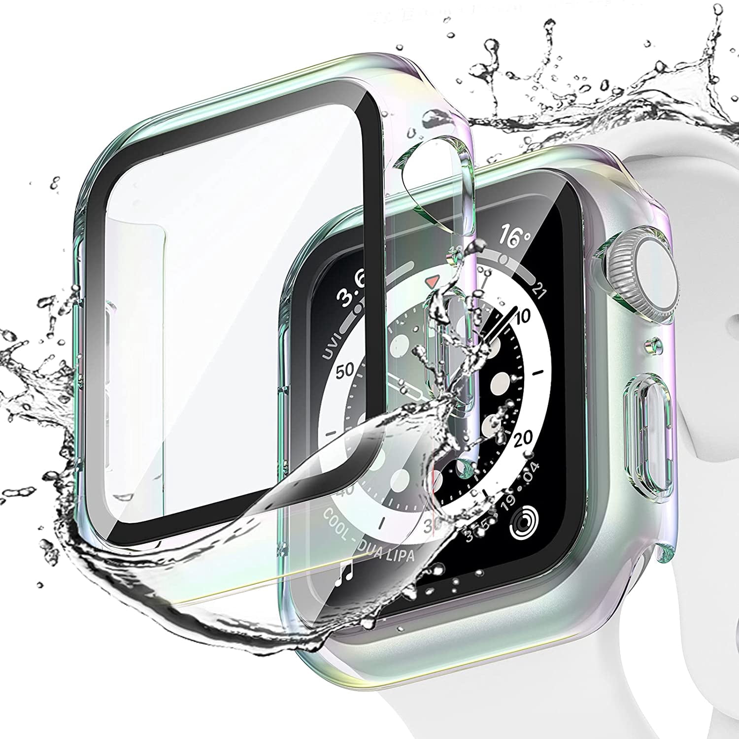 [2 PACK] for Apple Watch Screen Protector Case,Waterproof PC Full Cover ...