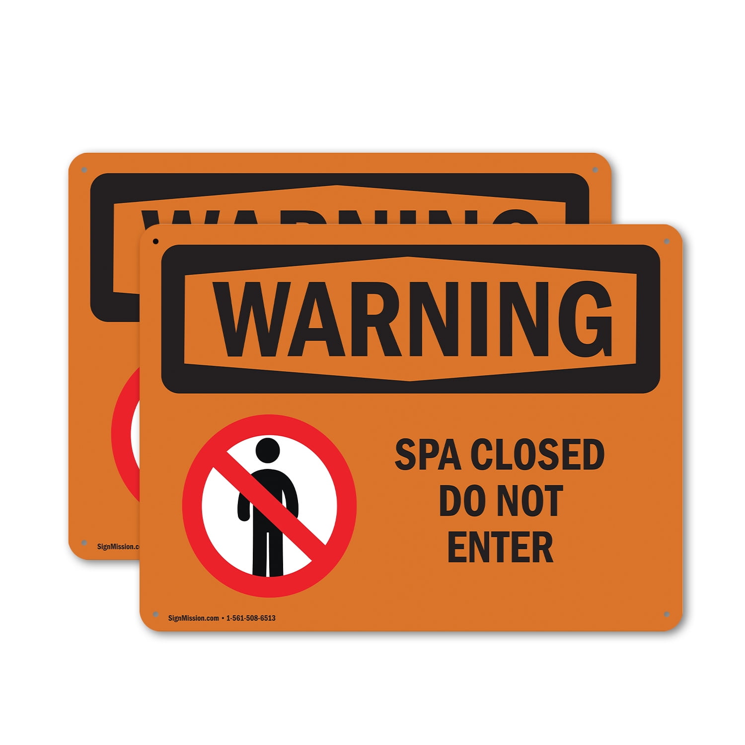 (2 Pack) Spa Closed Do Not Enter OSHA Warning Sign 18 Inch X 12 Inch ...
