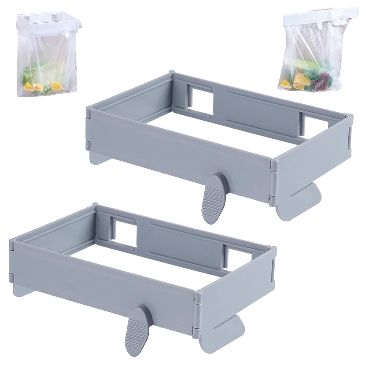 2-Pack Space-Saving Foldable Trash Bag Racks, Multi-functional Portable ...