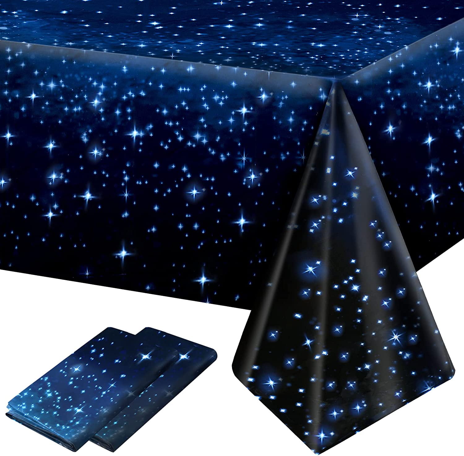 2 Pack Space Tablecloth, Plastic Galaxy Table Cloth All Printed Starry ...