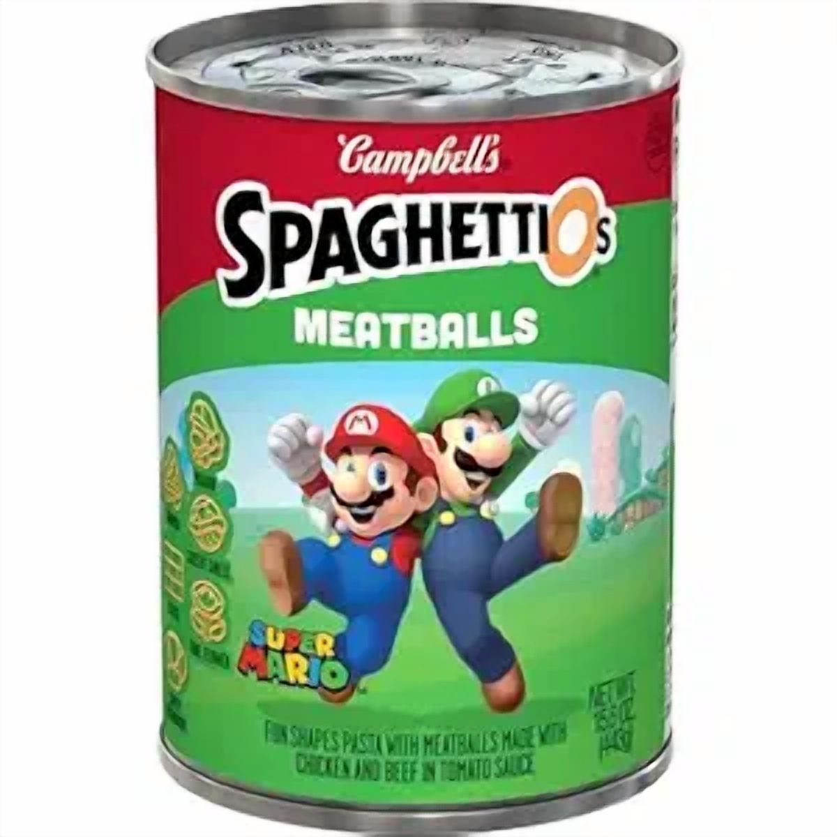2 pack SpaghettiOs Super Mario Bros Canned Pasta with Meatballs, 15.6 ...