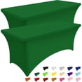2 Pack Spandex Fitted Tablecloths 6FT, Stretch Elastic Rectangular ...
